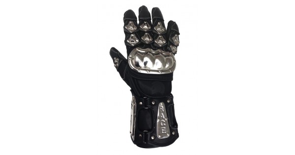 Stainless Steel Gauntlet Leather Gloves